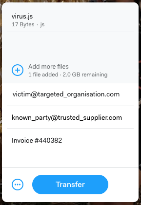 Malicious emails via WeTransfer - AUSCERT